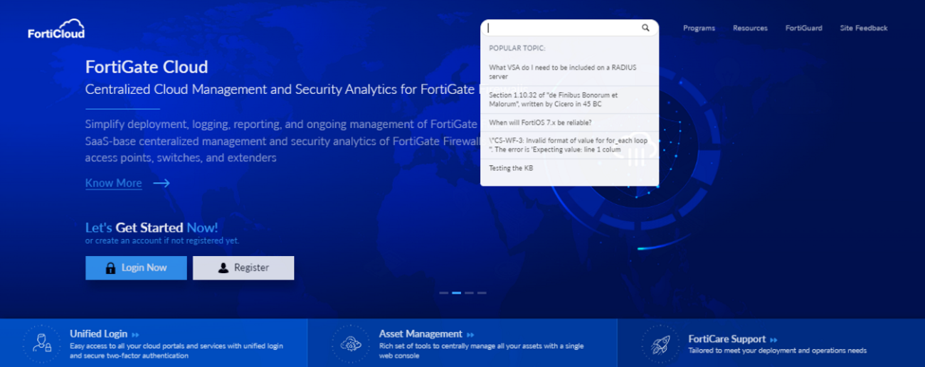 Landing page | FortiCloud Services 24.2.0 | Fortinet Document Library